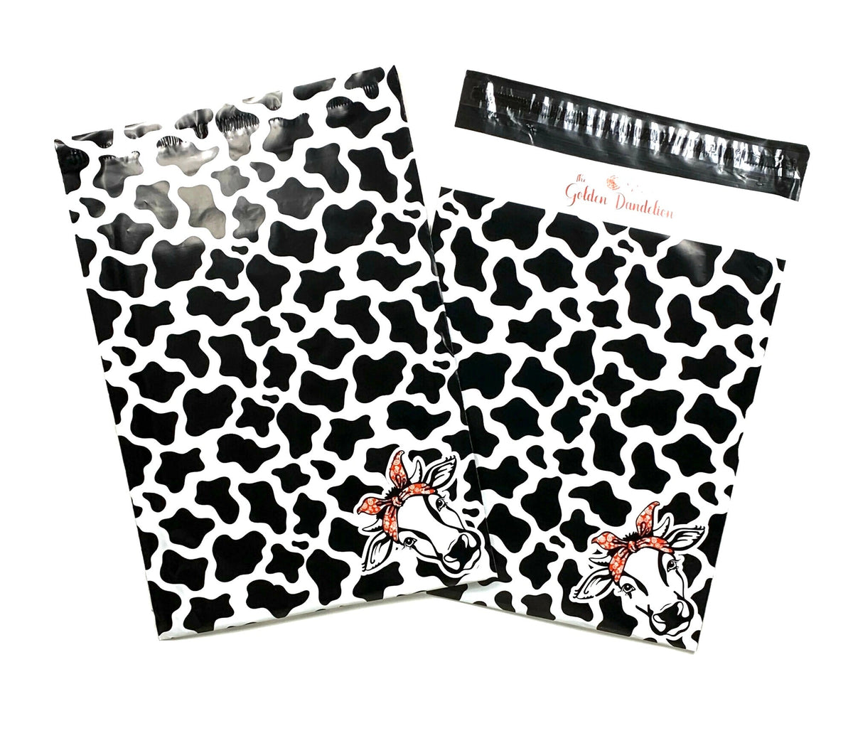 Cow Print Exclusive Designer Poly Mailers 10x13 #Goldmail